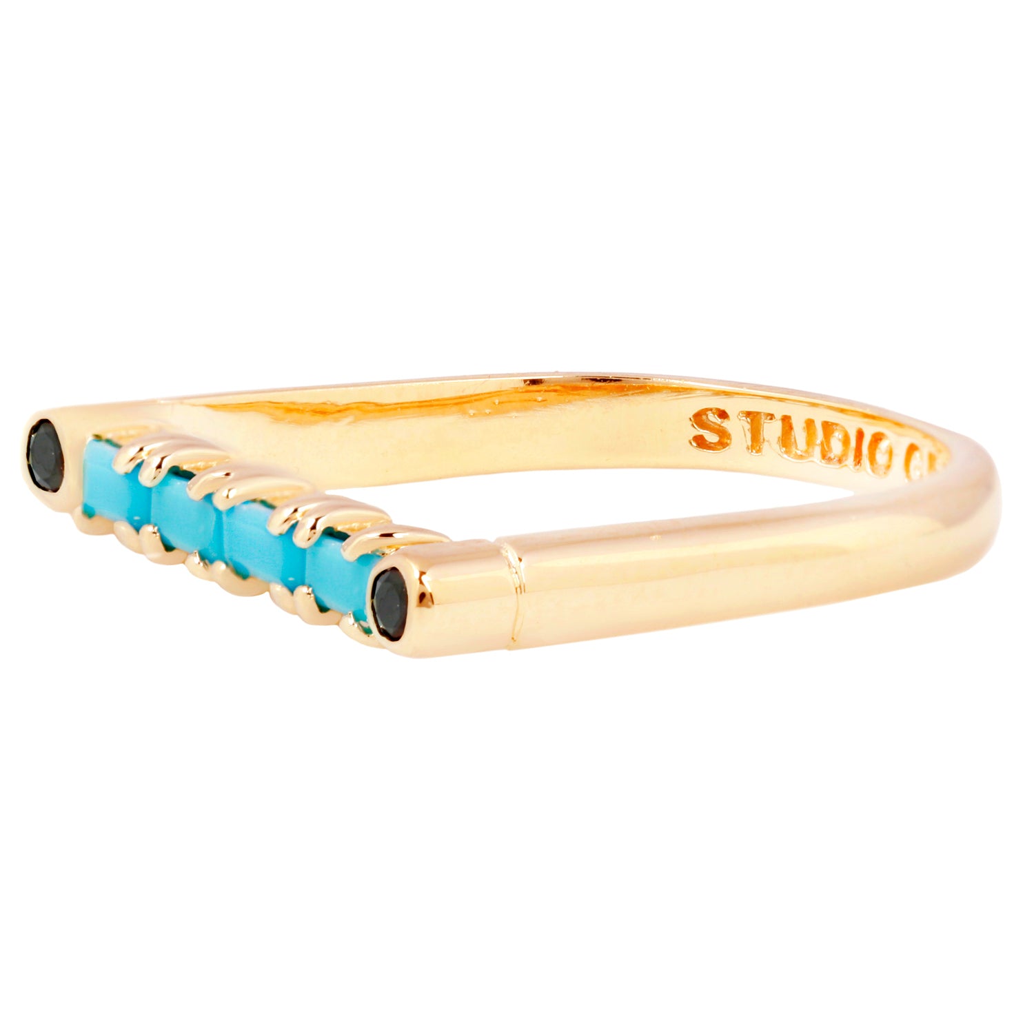 Cha Cha Ring in Turquoise + Black Spinel – Studio Grun