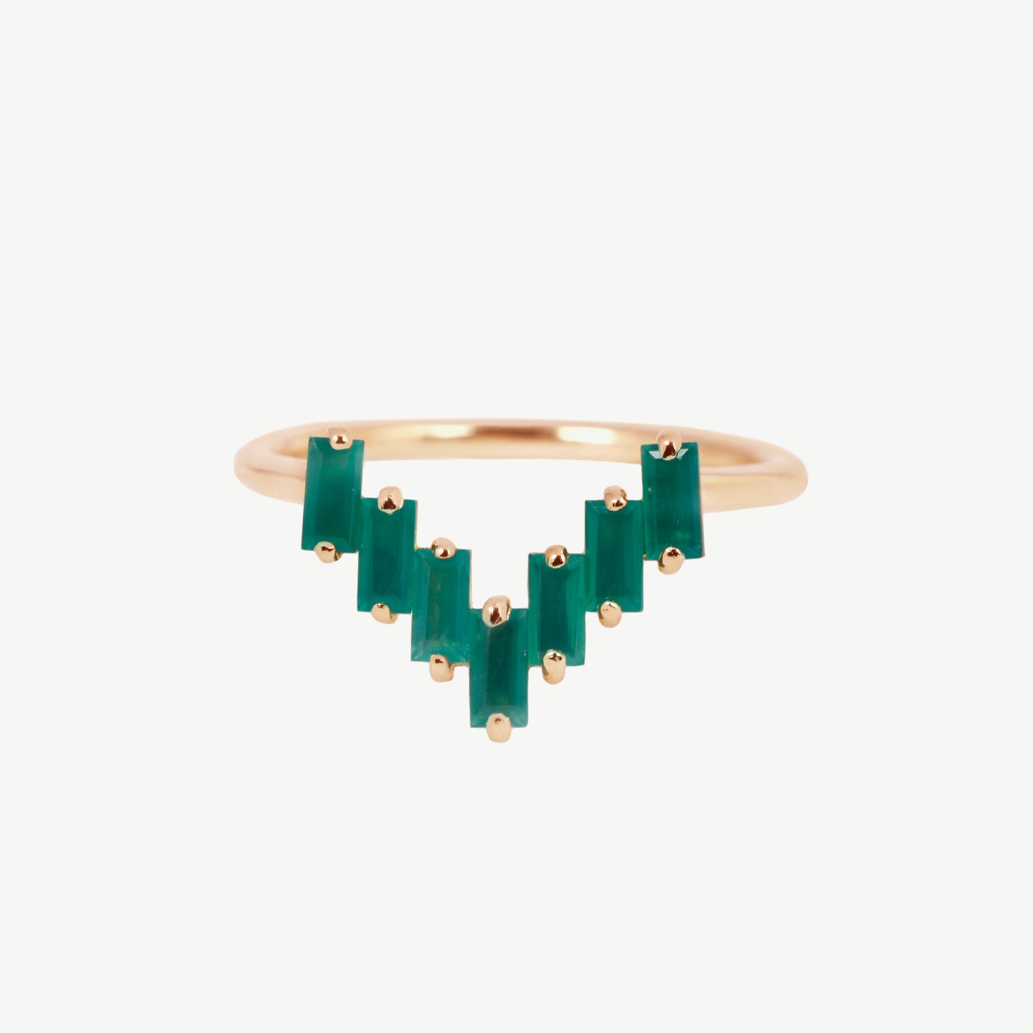 Chevron Ring in Green Onyx – Studio Grun