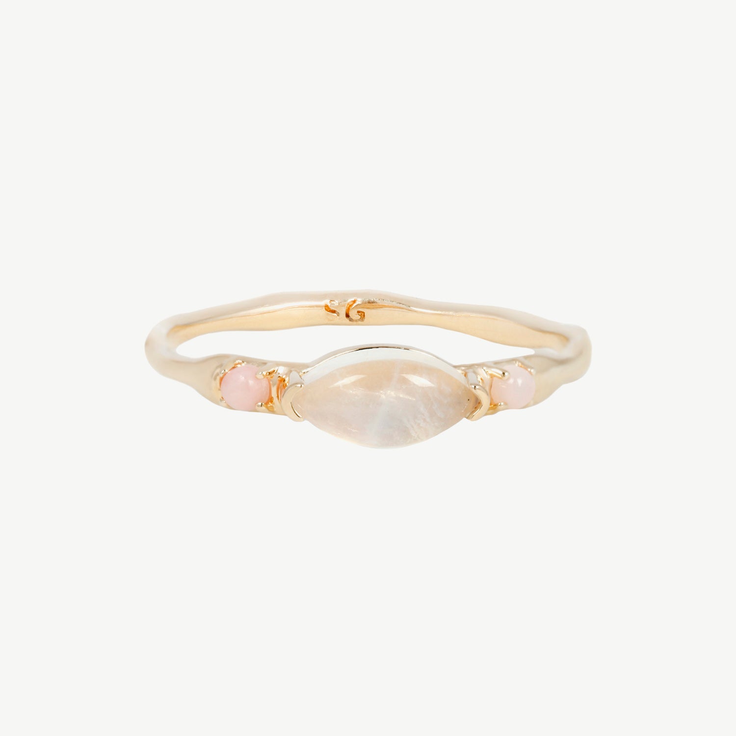 Mona Ring in Moonstone + Pink Opal – Studio Grun