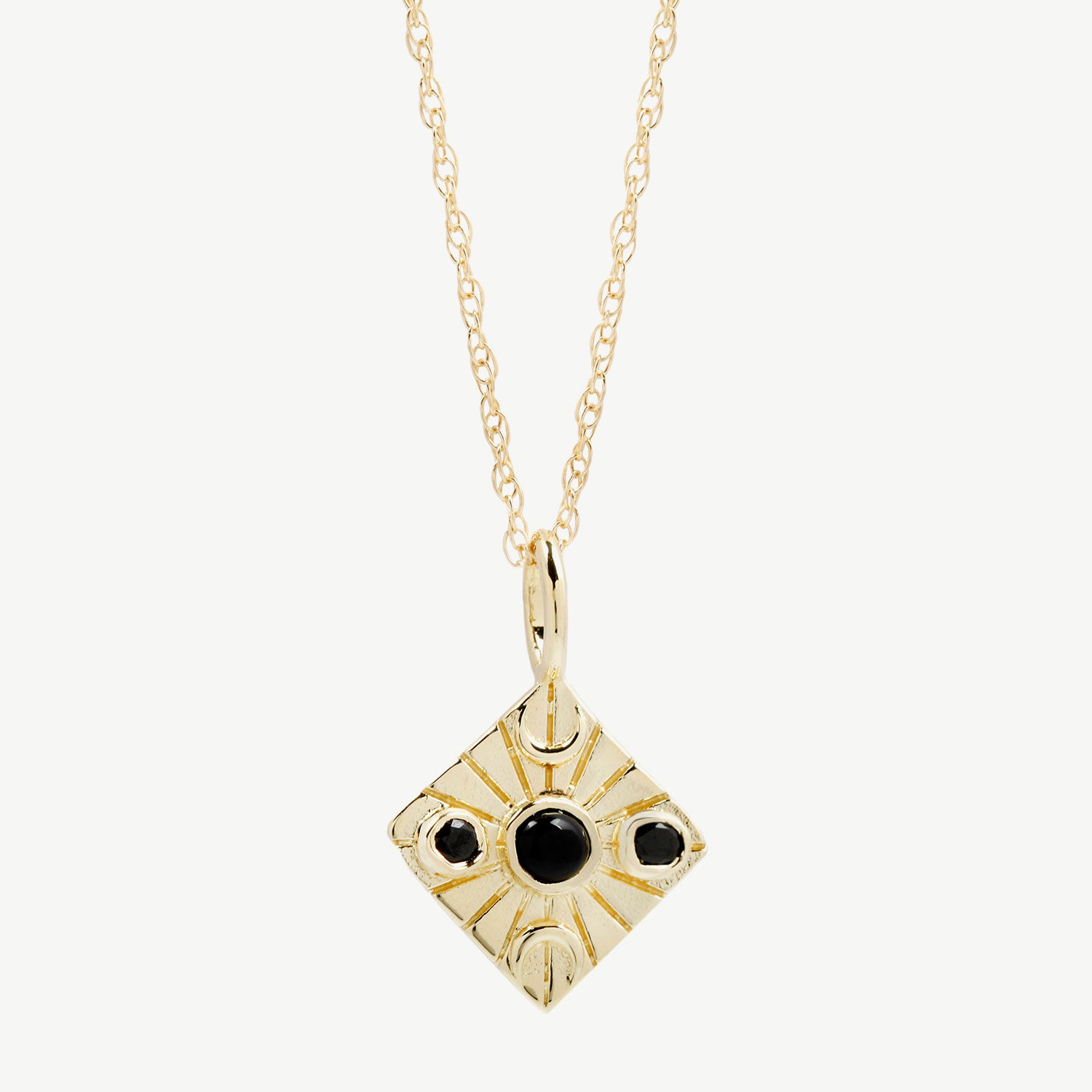 Compass Necklace in Black Onyx/Black Spinel – Studio Grun