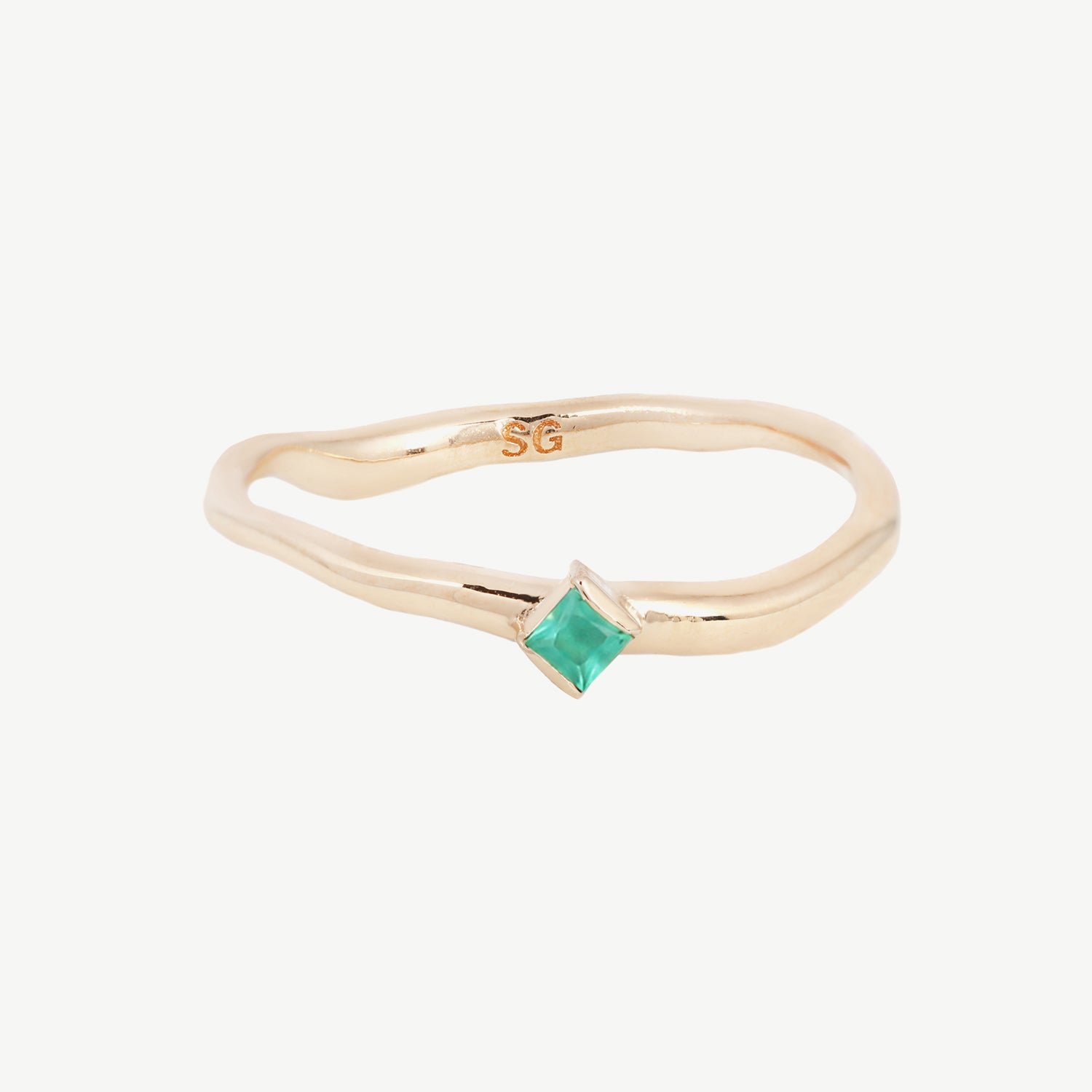 Single Cobble Ring in Green Onyx – Studio Grun